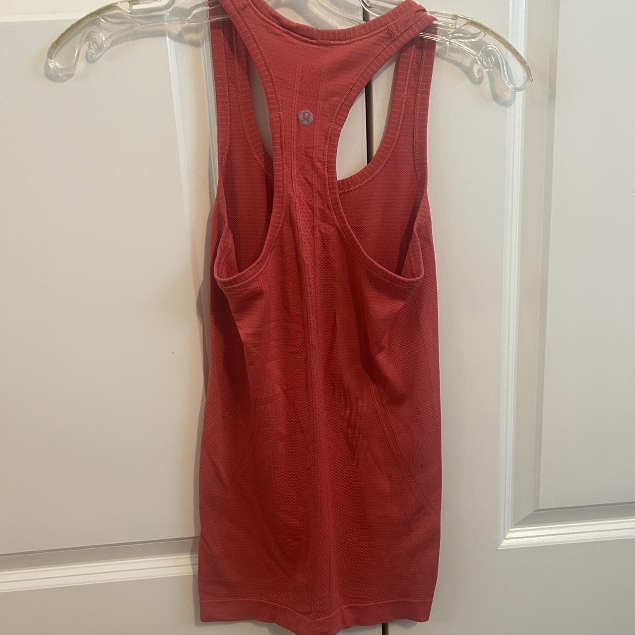 Coral/red lululemon swiftly tech tank - Depop