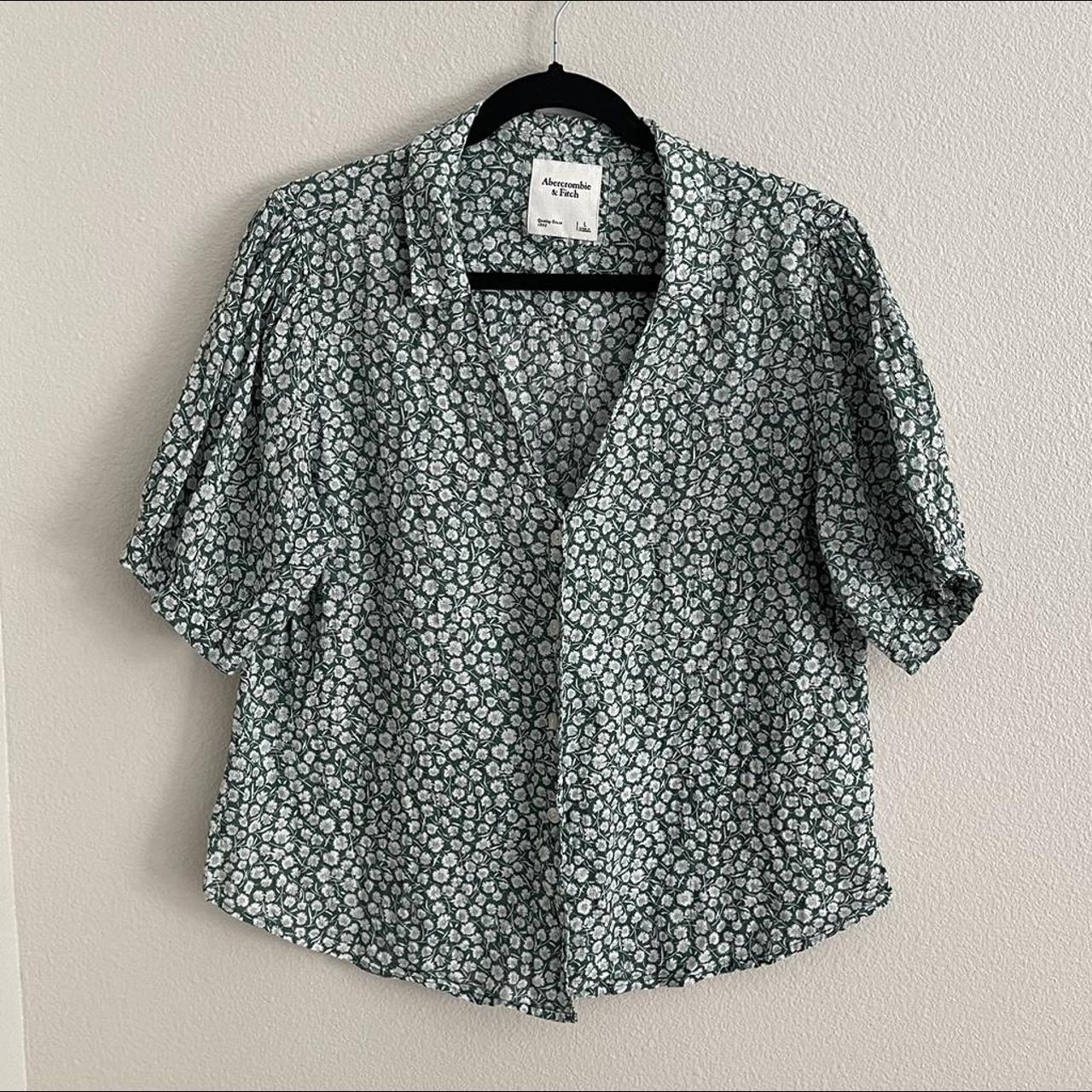ABERCROMBIE & FITCH Cotton Button Up Blouse - Size... - Depop