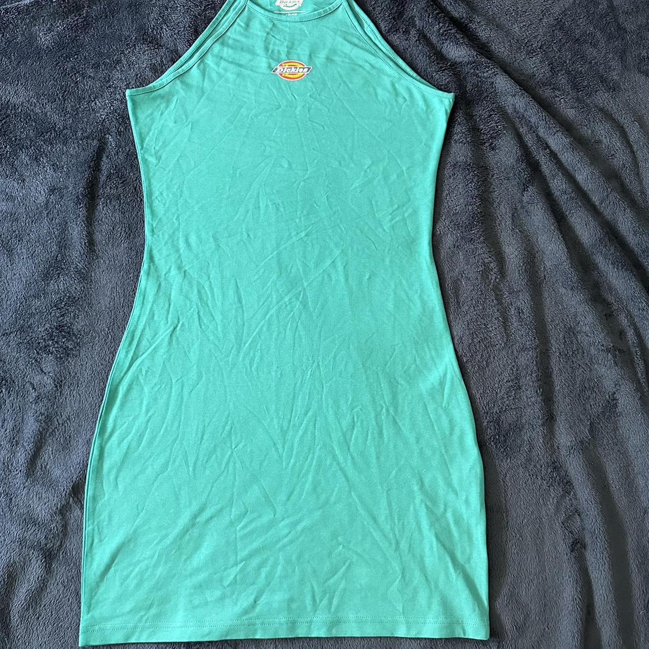 Bluish green dress by Dickies: - size: L - Length:... - Depop