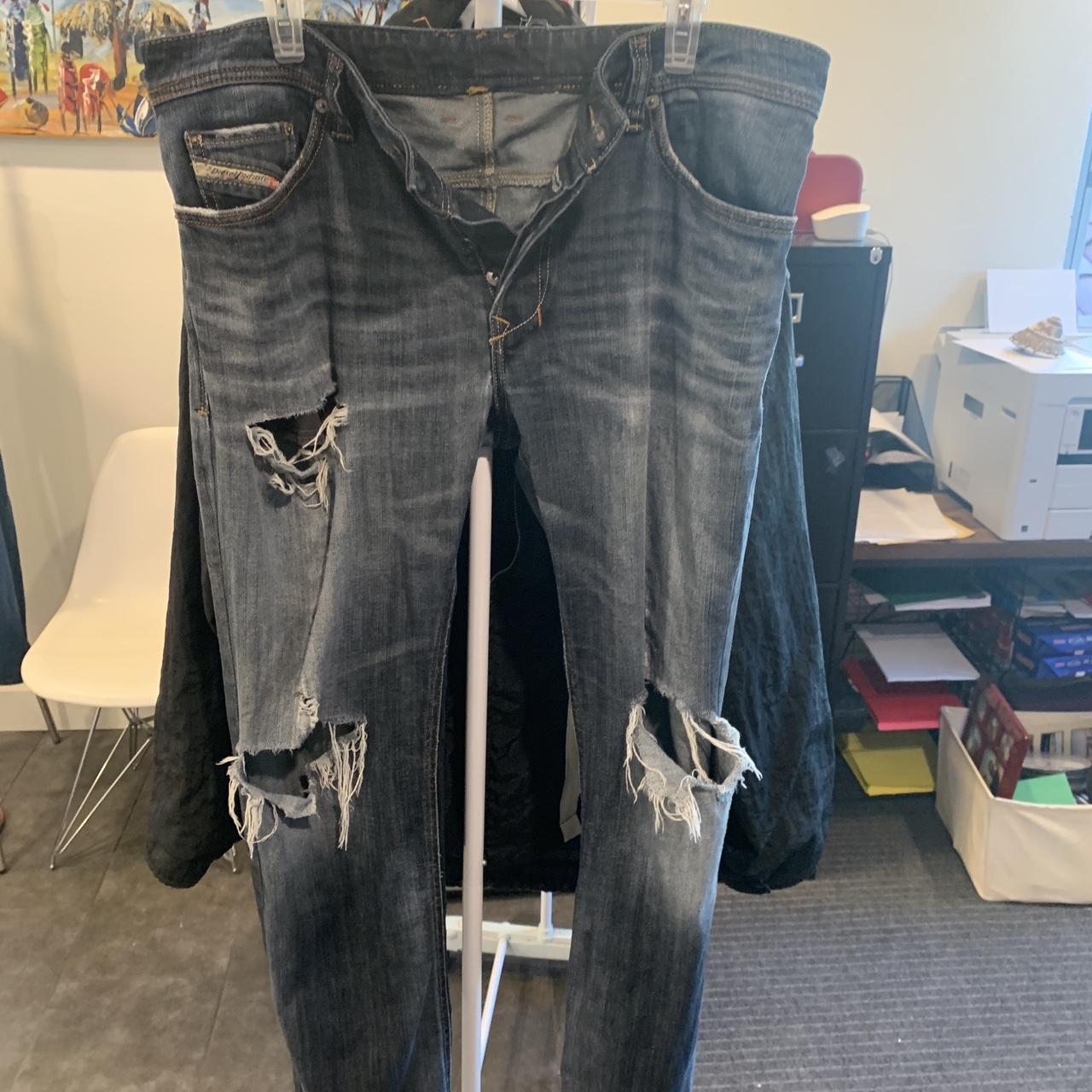 Diesel denim- 36x32 very beat up- Thrifted these 🤷‍♂️ - Depop