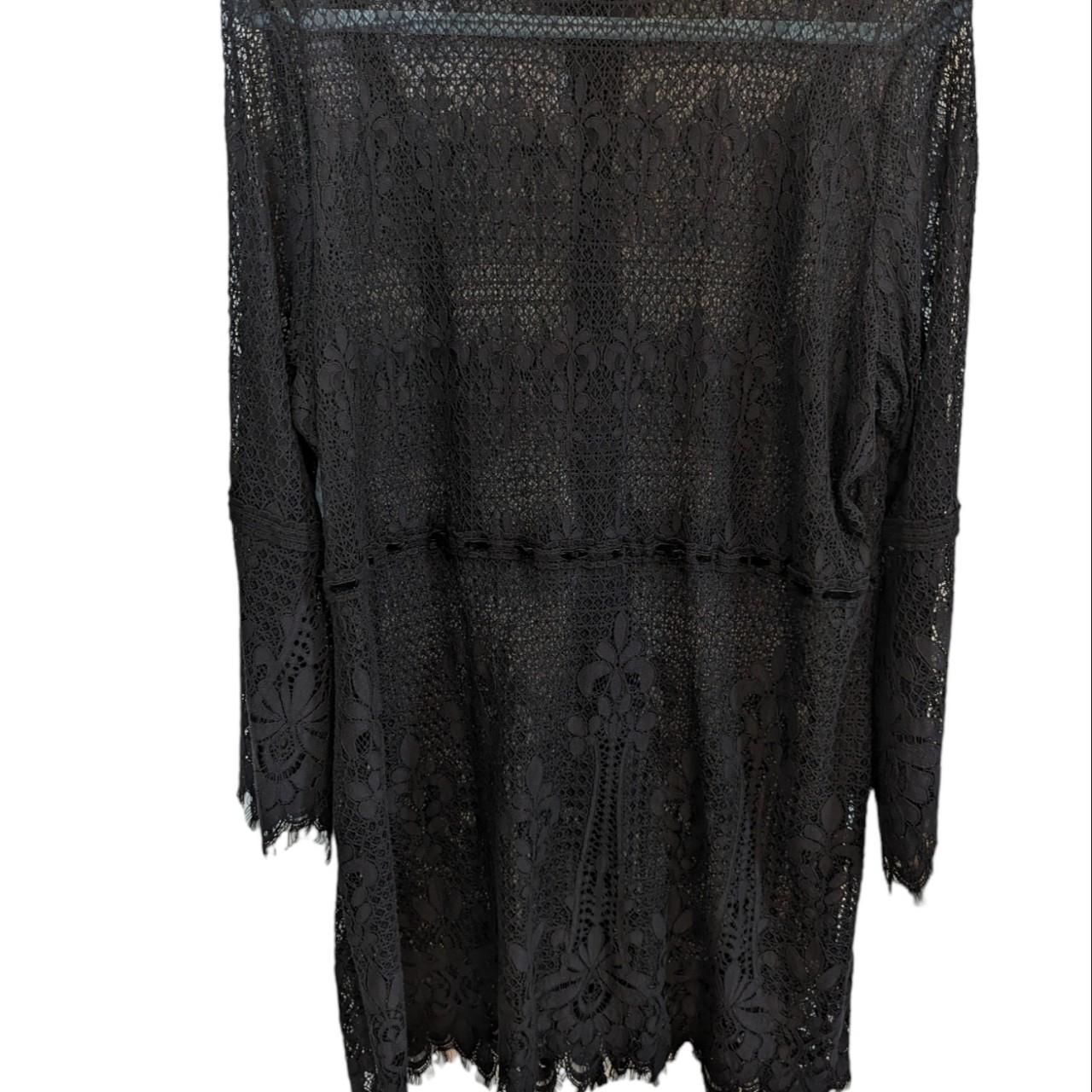 Beautiful black lace button down topper. Colleen... - Depop