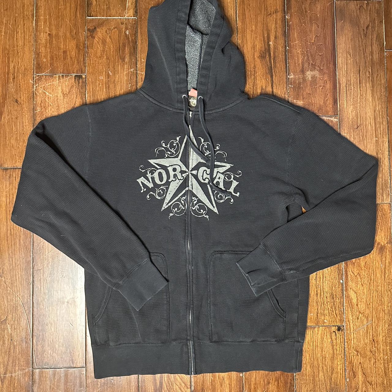 norcal zip up hoddie size large condition... - Depop