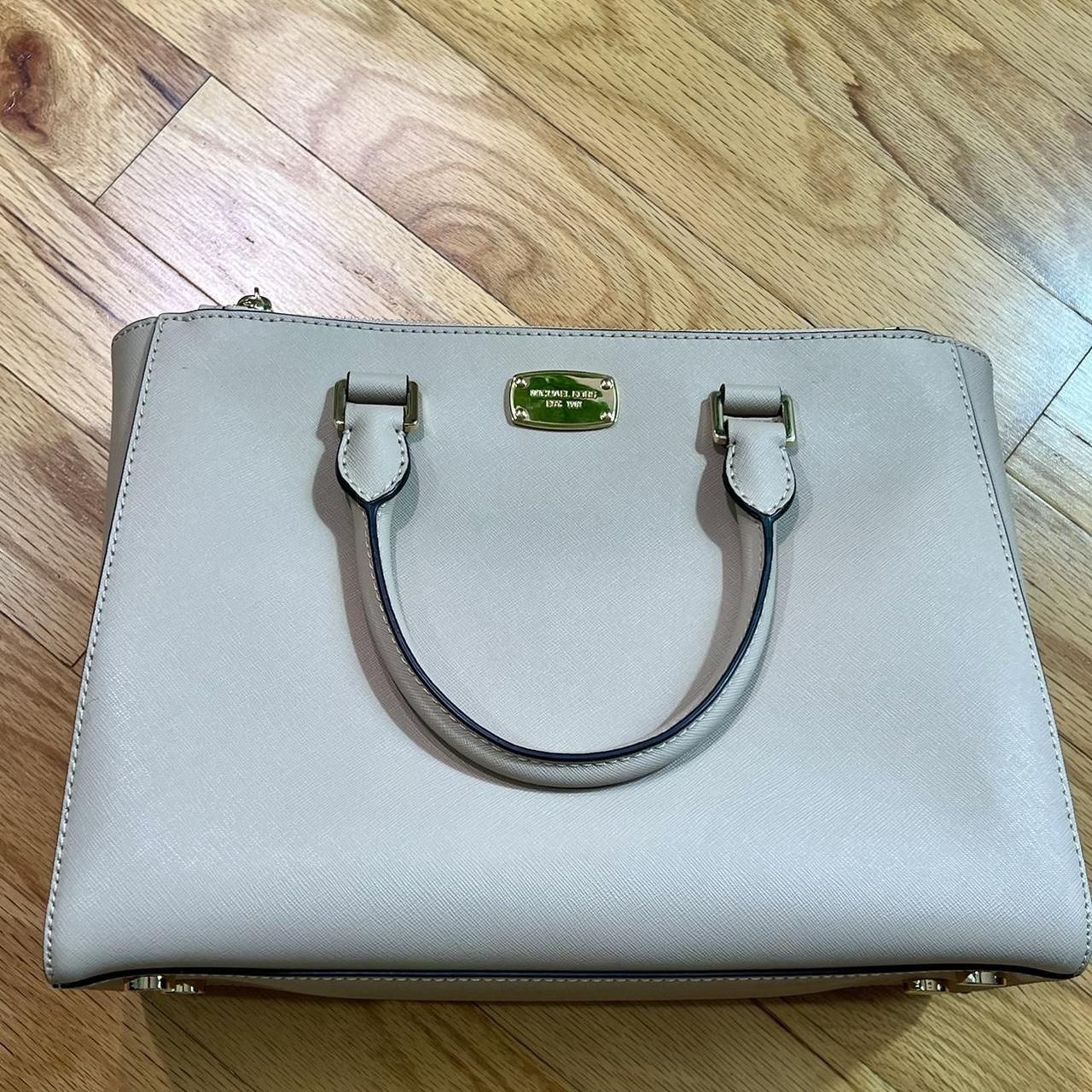 Michael Kors beige handbag 12in x 9in, like new... - Depop