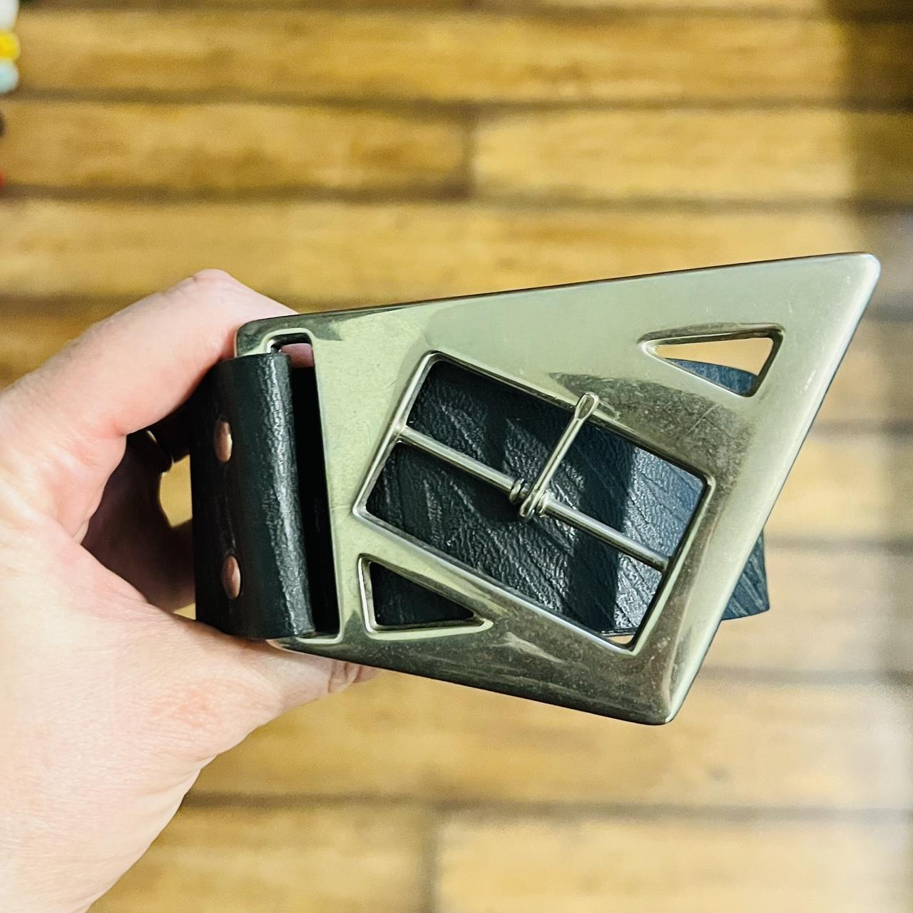 80’s Boston Belt Black leather design USA made Retro... - Depop