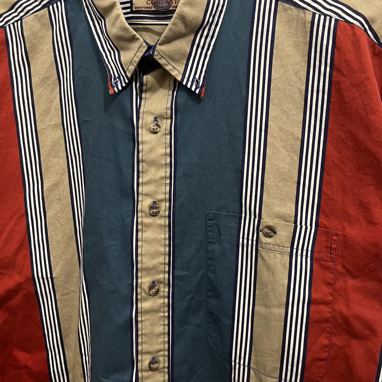 Vintage GFC Trading Company Striped Short Sleeve... - Depop