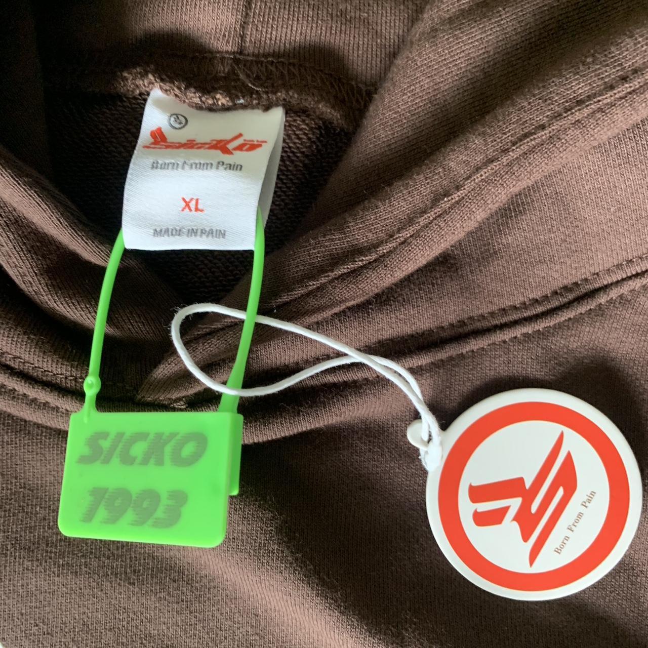 Sicko Born from Pain XL brown sicko hoodie Brand new... - Depop