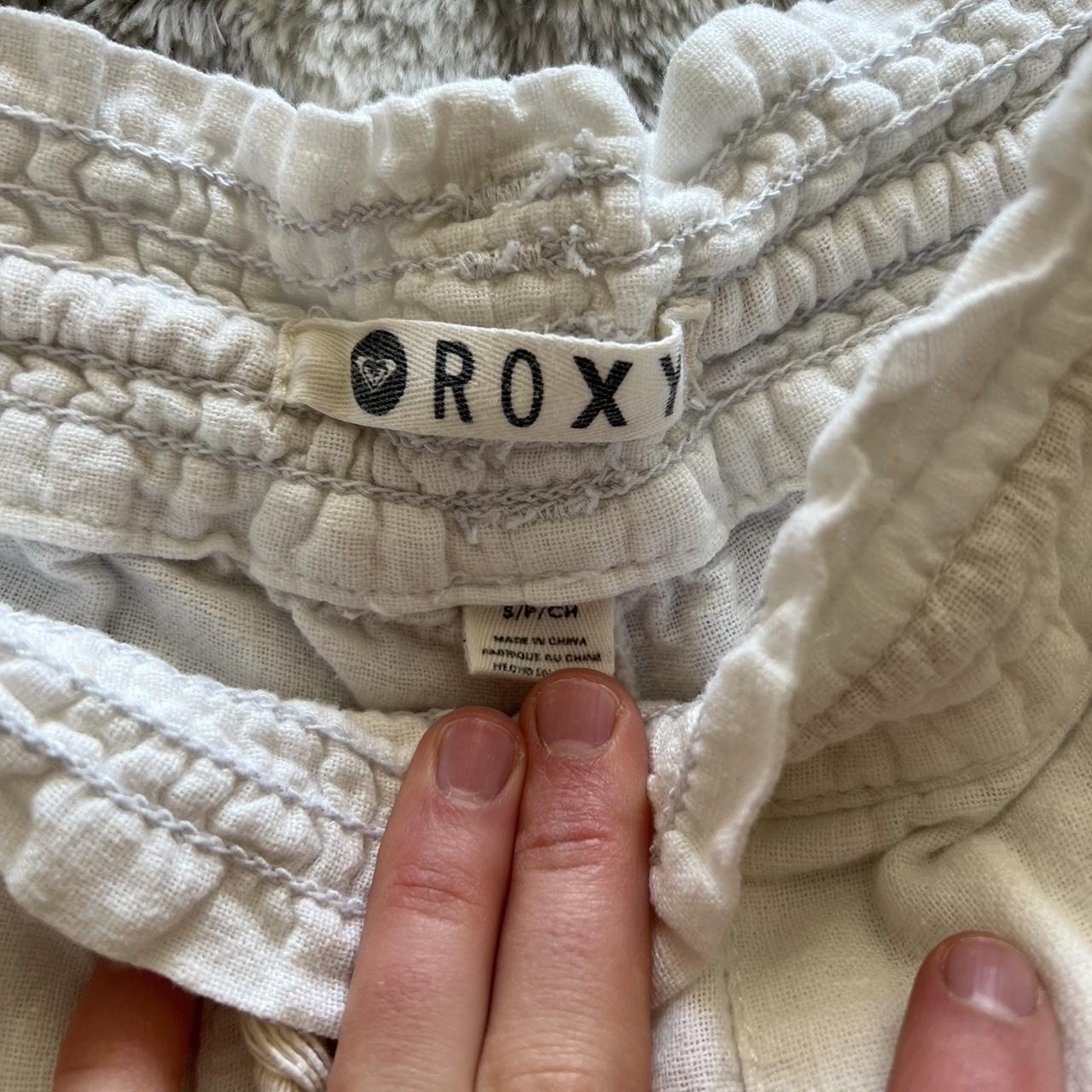 Roxy white linen pants wide leg ️ size small... - Depop