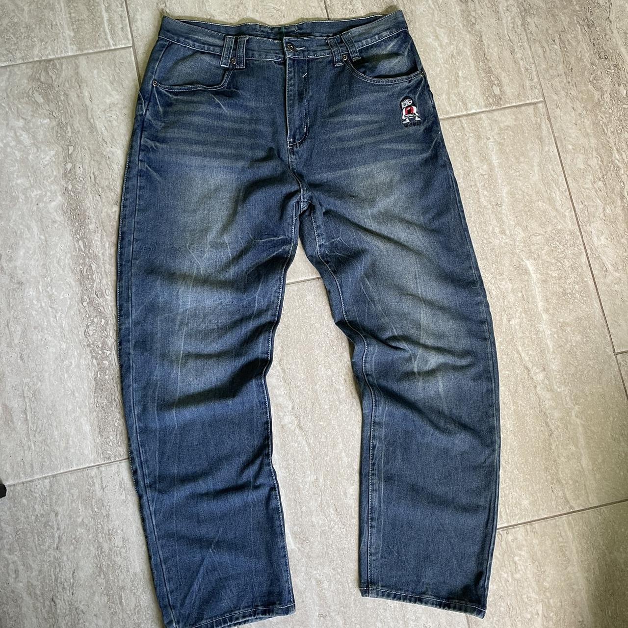 Ekko72 Unlmtd Play Bigg Jeans with embroidered... | Depop
