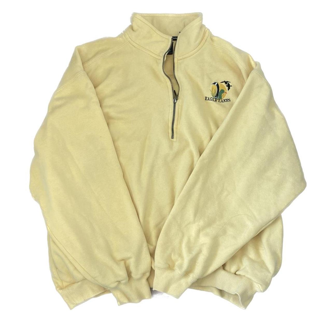 Yellow Quarter Zip with Pockets | Size XL Really... - Depop