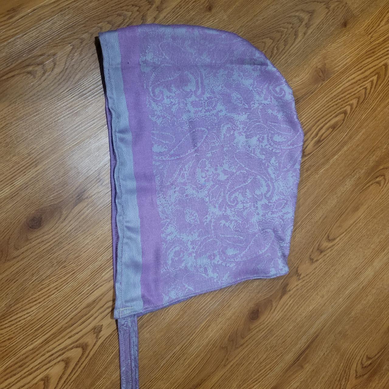 Handmade Purple and Gray Pashmina Hood MADE TO... | Depop