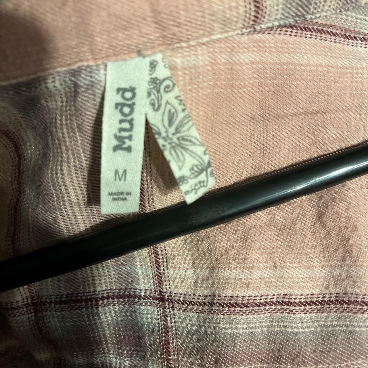 Mudd pink hooded flannel size medium. #flannel #pink... - Depop