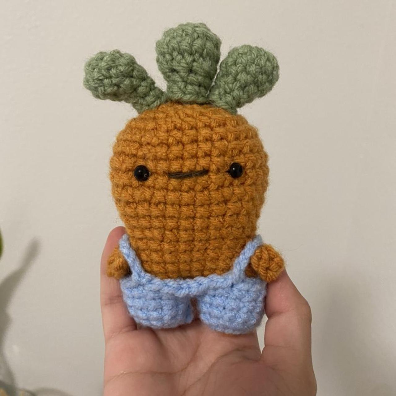 Crochet Carrot Keychain *keyring attached behind... - Depop
