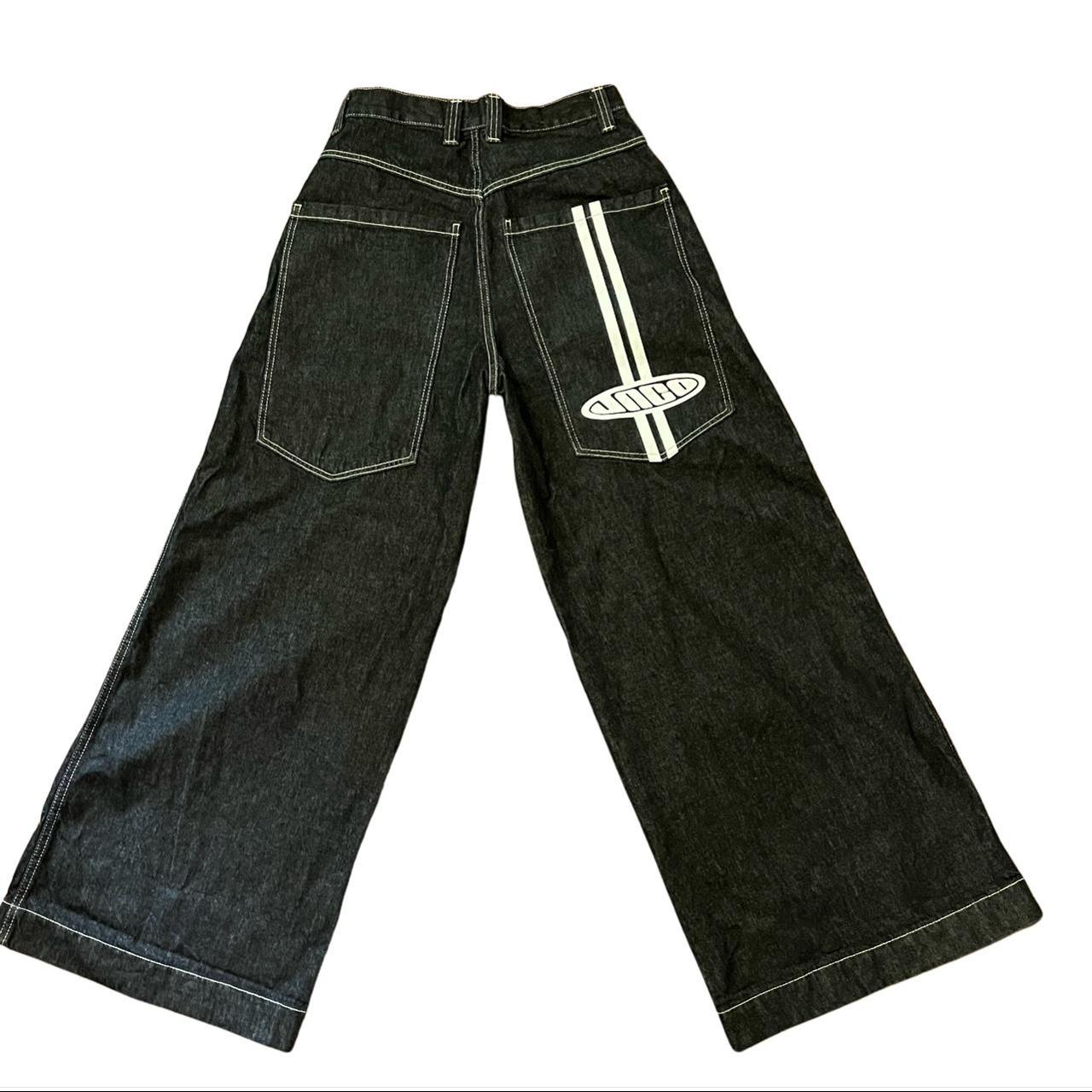 JNCO Men's Black and White Jeans | Depop