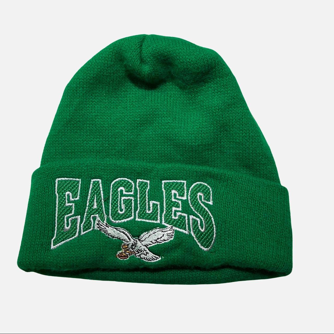 Vintage 1980s Philadelphia eagles Kelly green beanie... - Depop