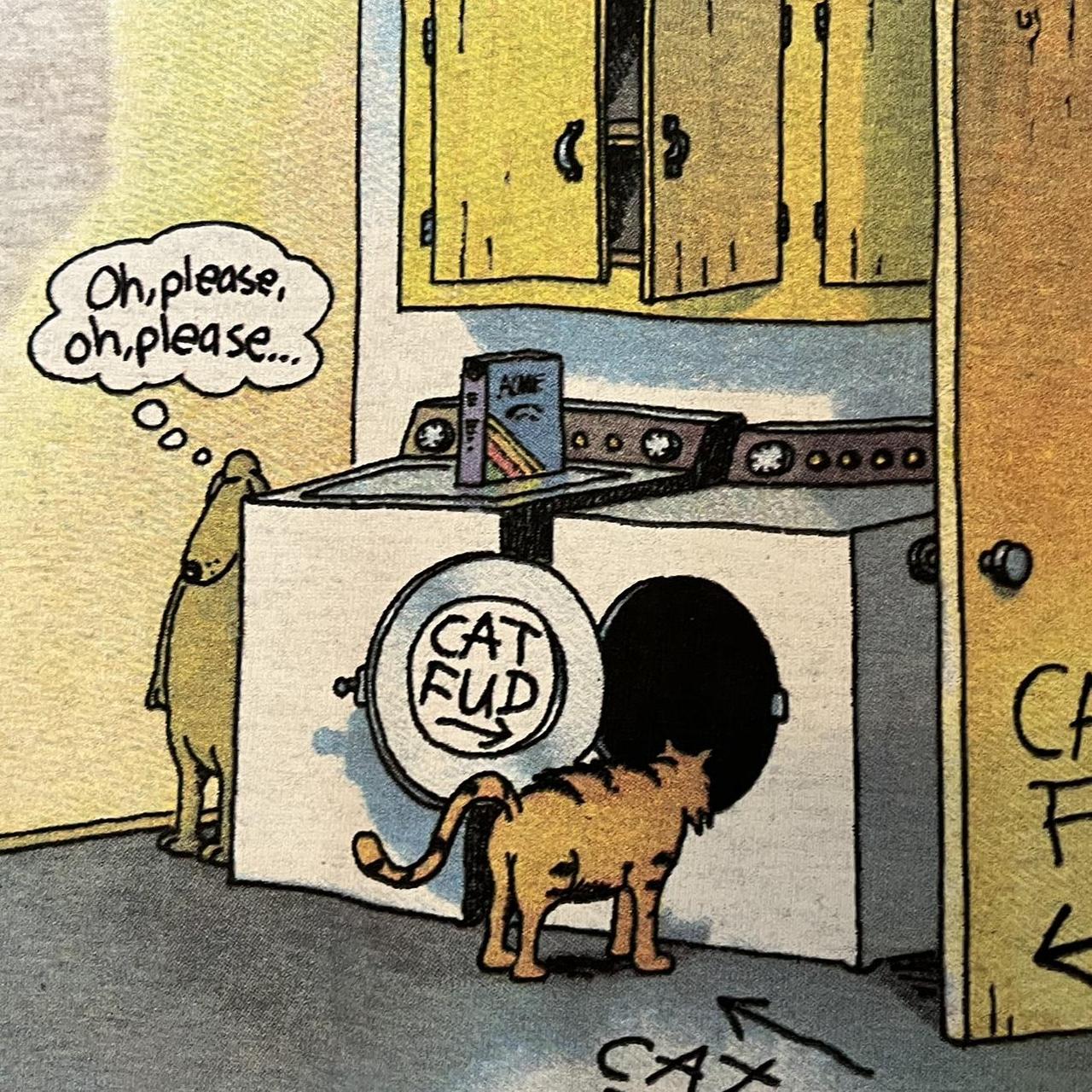 Vintage far side comics cat fud shirt Dated 1990... - Depop