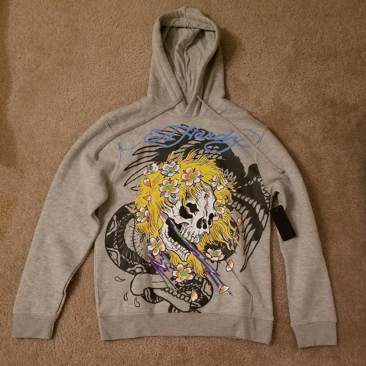 NWT ED HARDY HOODIE Super awesome ed hardy graphic... - Depop