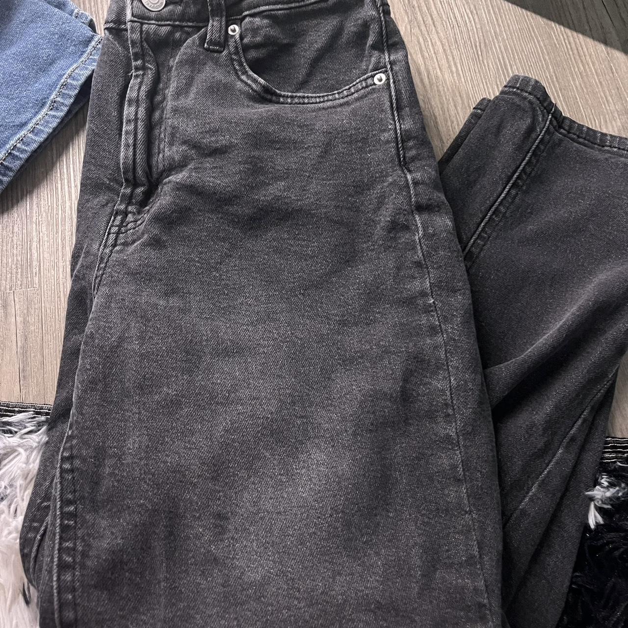 wild fable dark grey straight leg high rise jeans in... - Depop