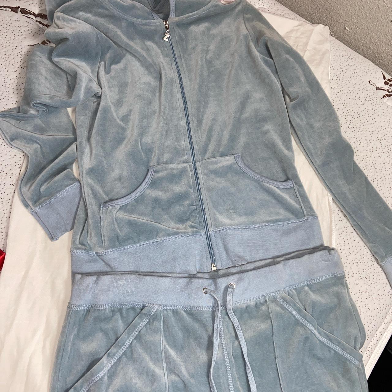 Y2k light blue track set Size m Hoodie fits s #y2k - Depop