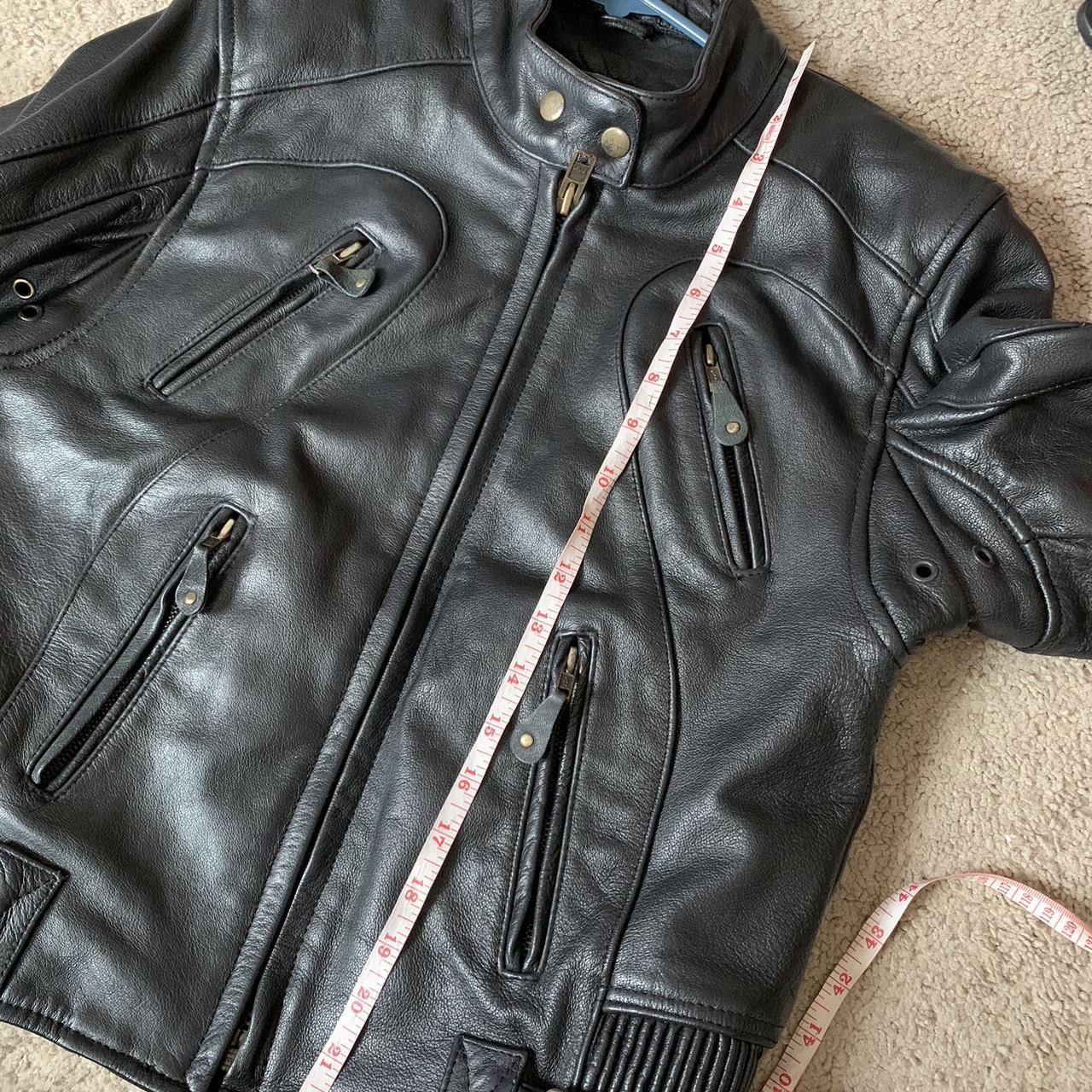 Woman’s Leather Motorcycle Jacket - Depop