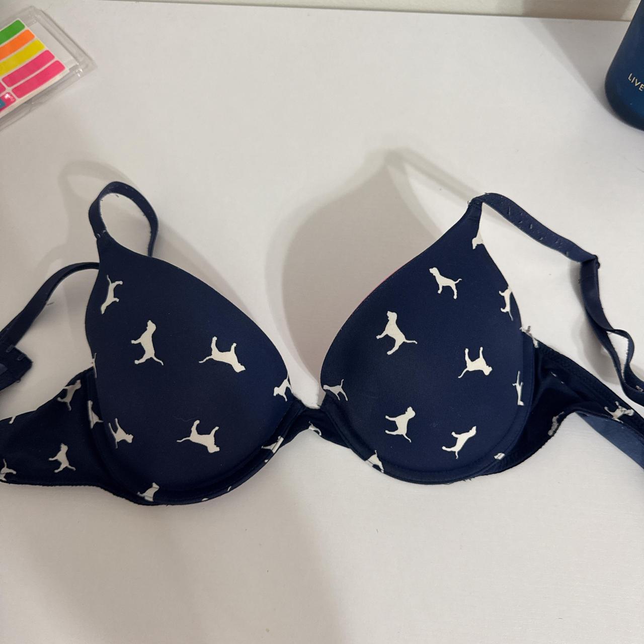 pink brand navy dog bra #victoriasecret #pink #bra | Depop