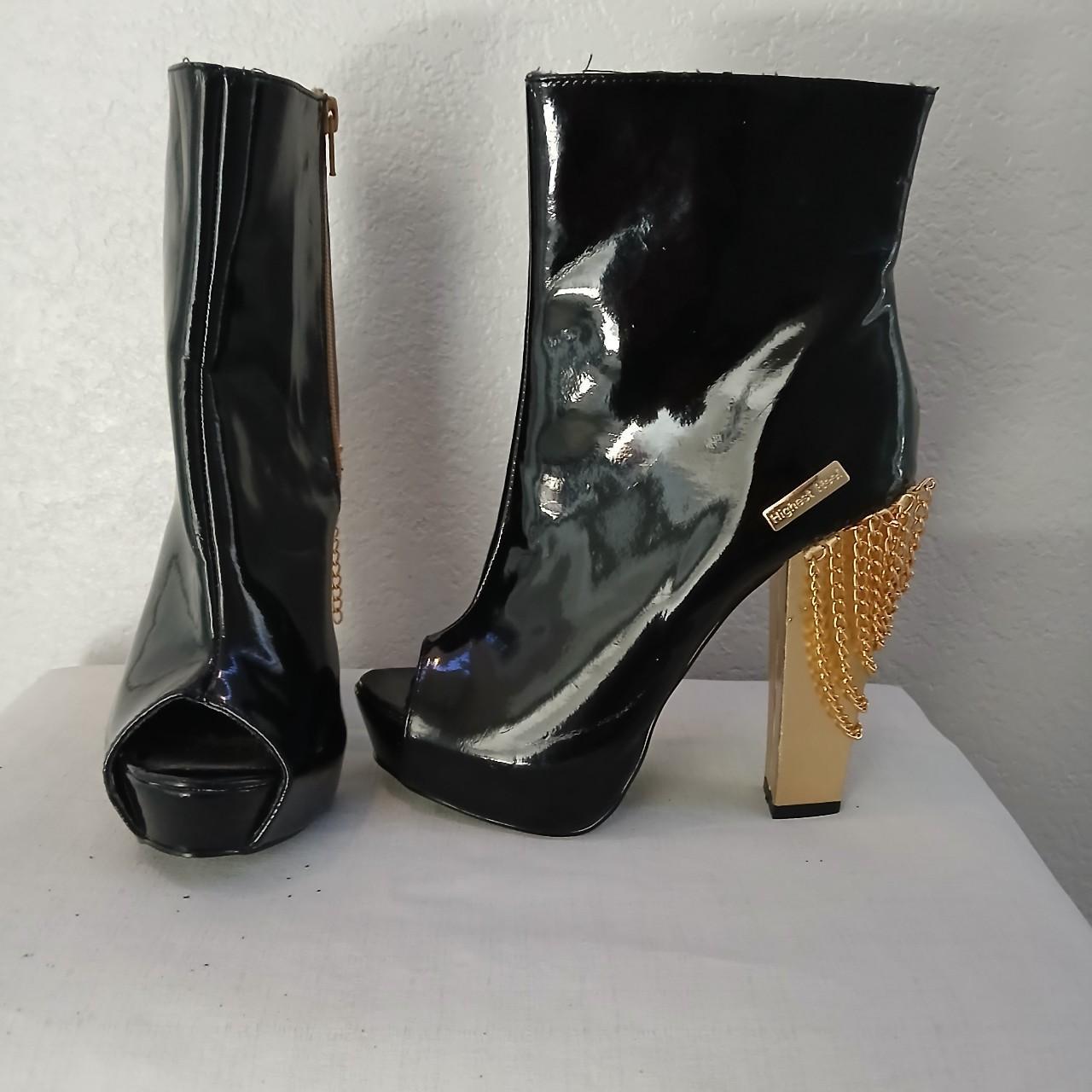 Highest Heel Collection Black patent leather & Gold... - Depop