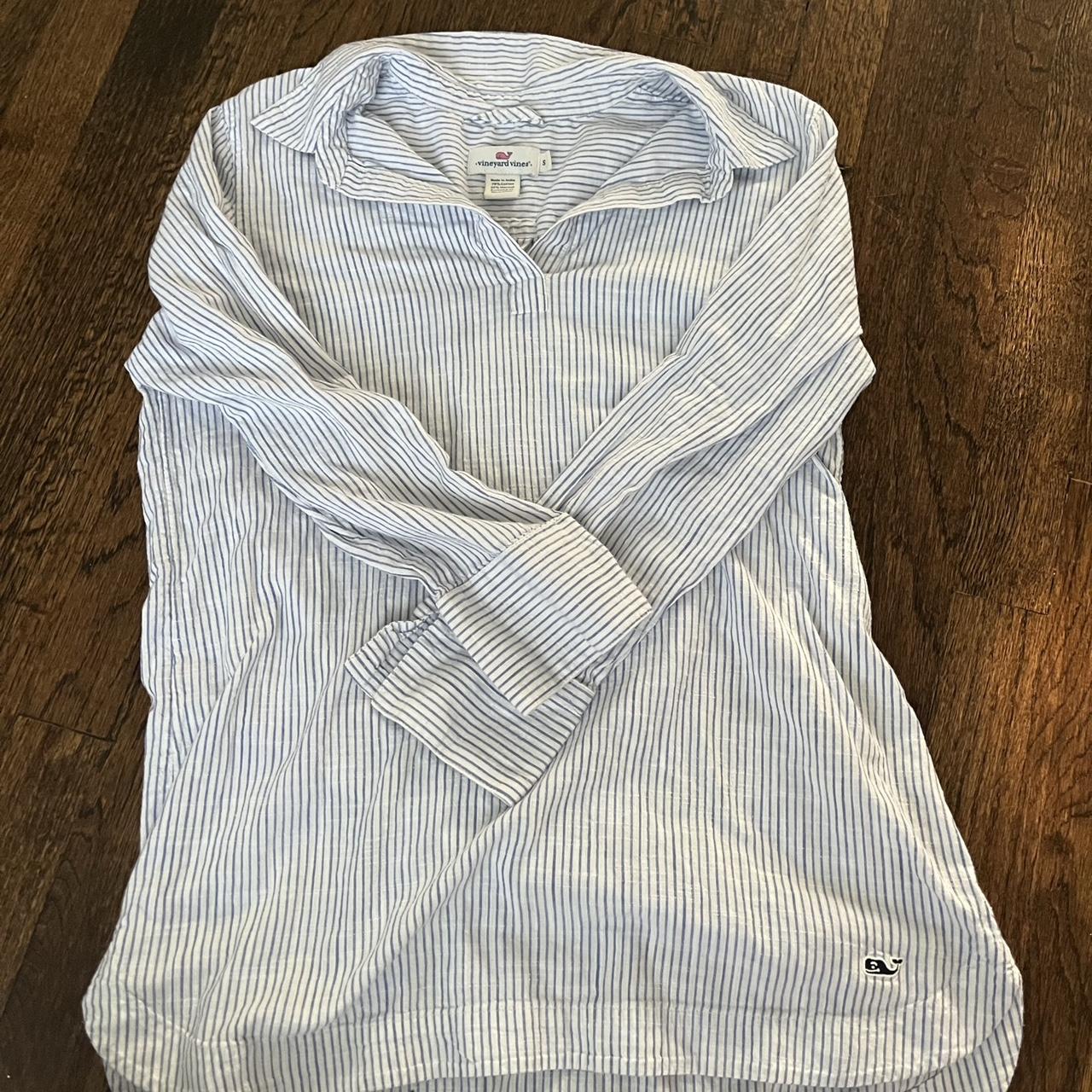 Cute and classy cover up! Vineyard Vines pinstriped... - Depop