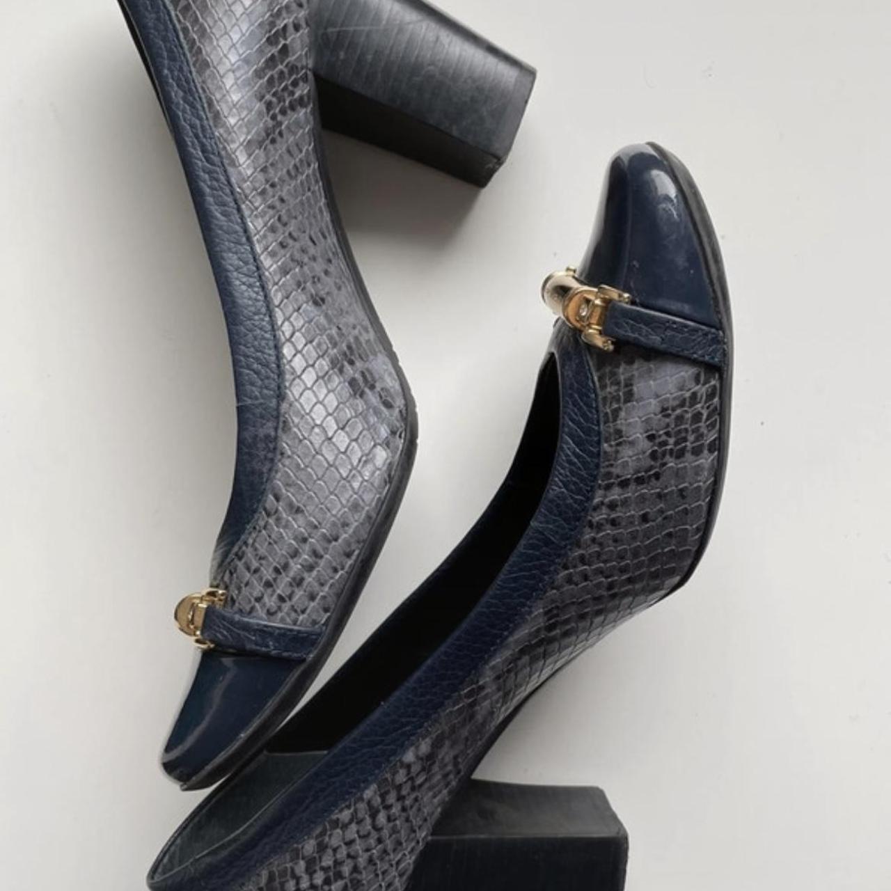 Blue block heel shoes Jorge Bischoff brand - Depop