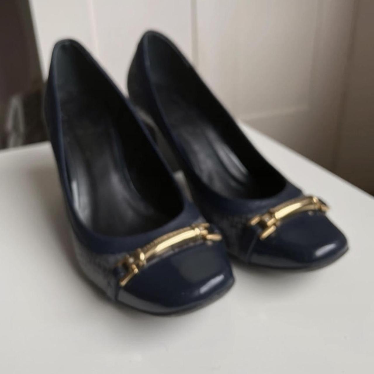 Blue block heel shoes Jorge Bischoff brand - Depop