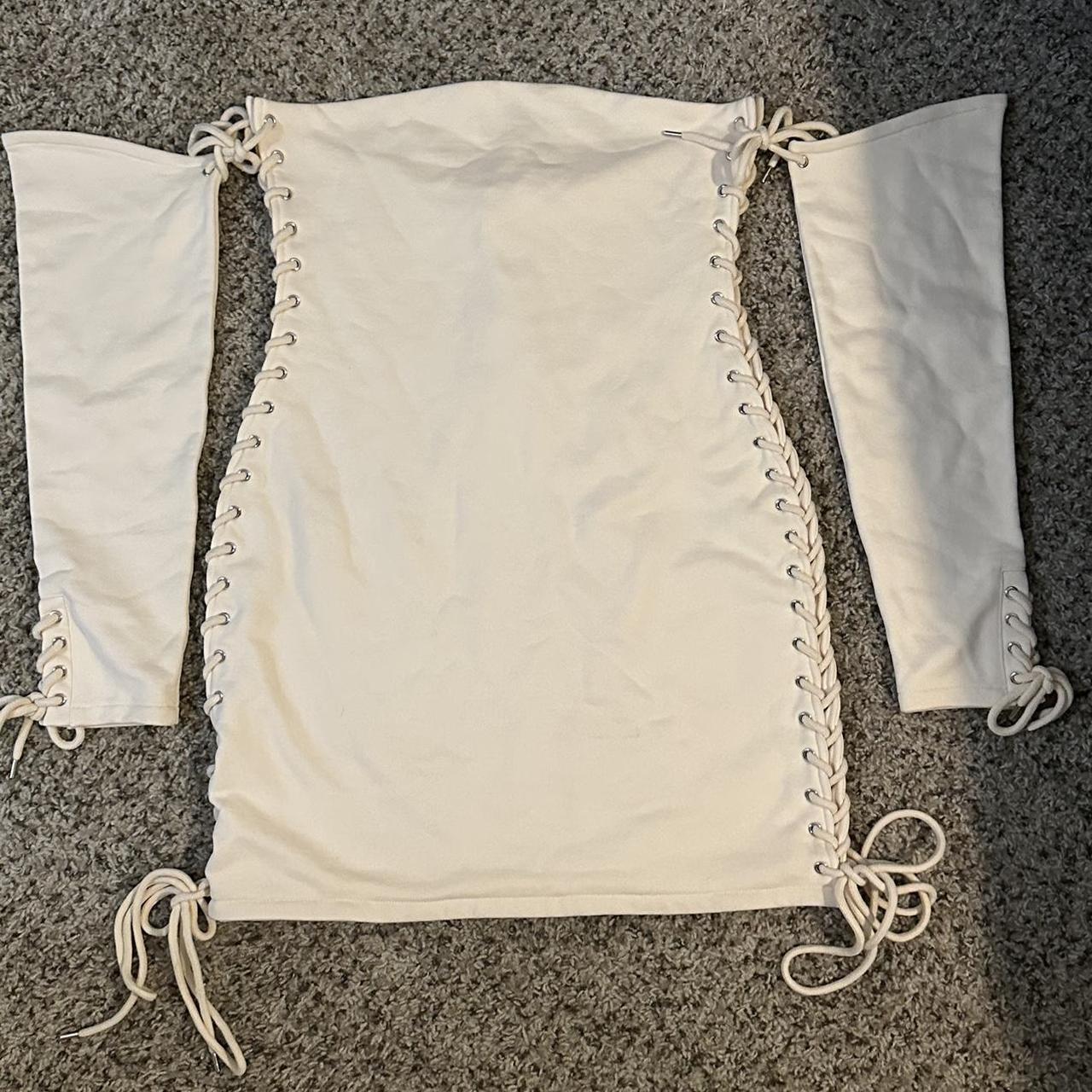 Hidden Cult Dress Wynn Cream Removable Sleeves Dress - Depop