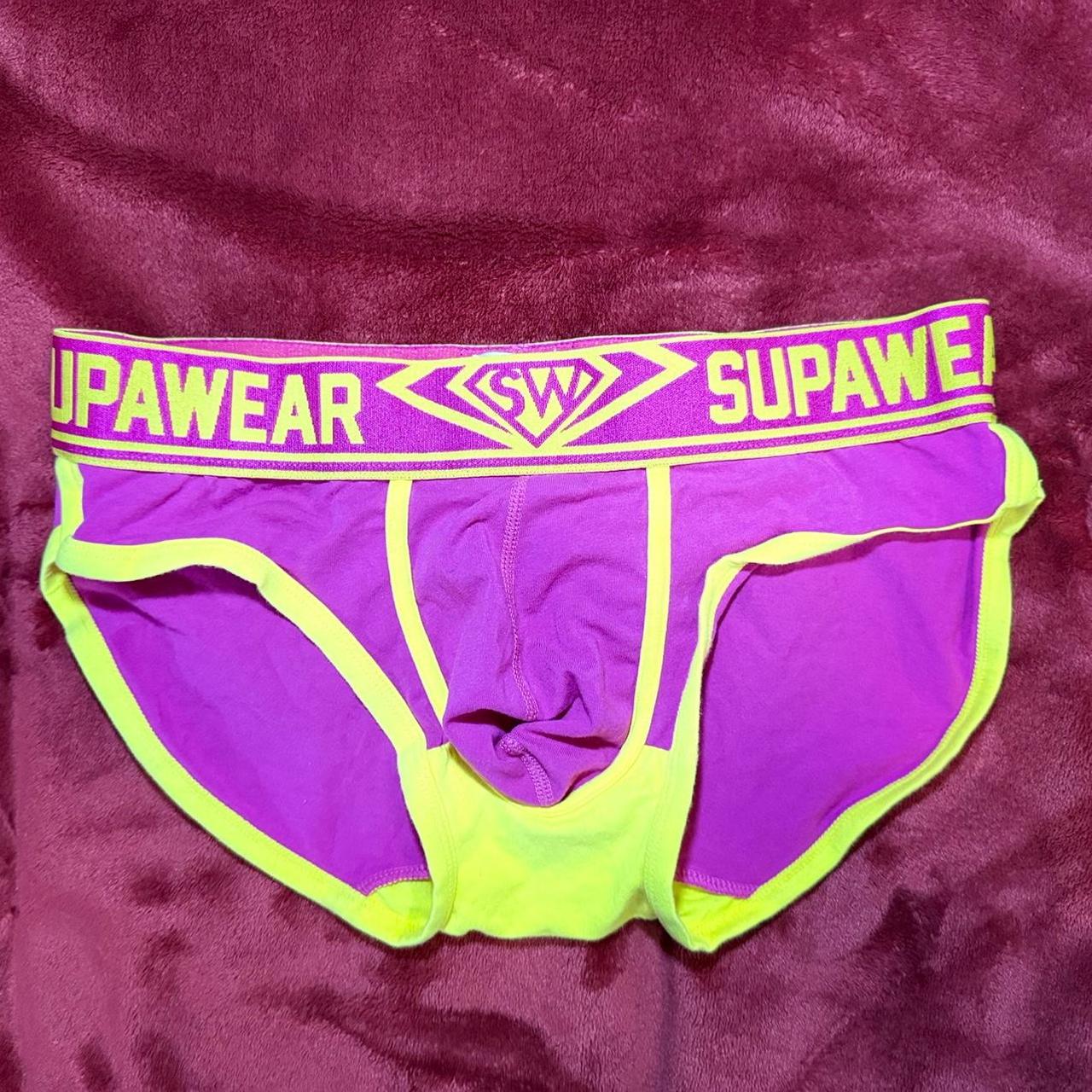 Neon pink and yellow Supawear briefs underwear size... | Depop