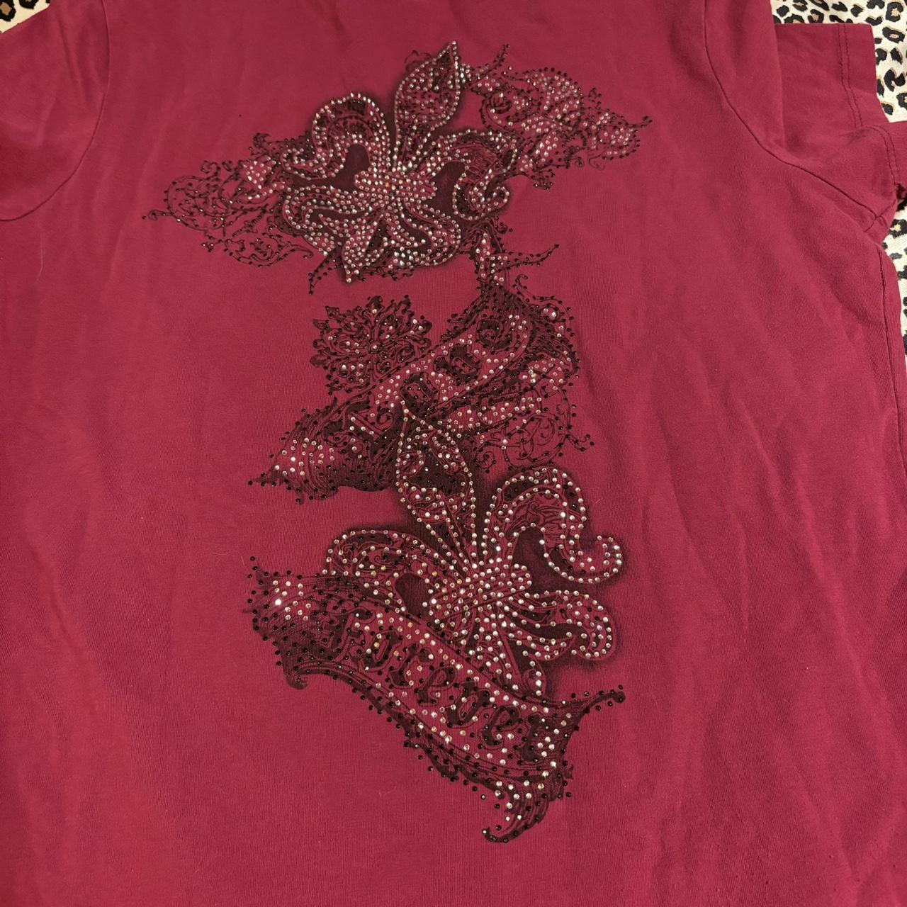 Cute rhinestone shirt. It’s a magenta purple pink in... - Depop