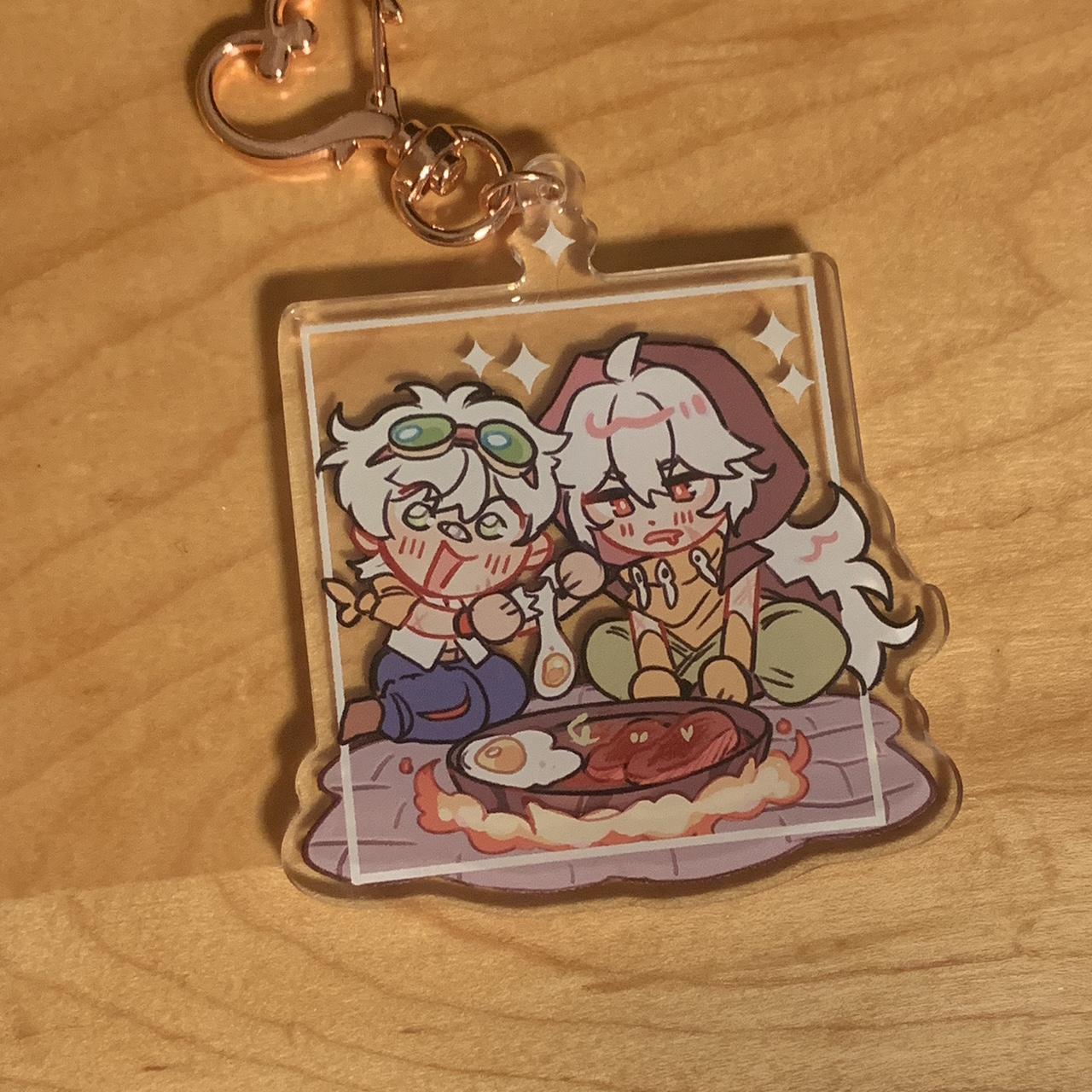 fanmade genshin razor + bennett acrylic keychain !... | Depop