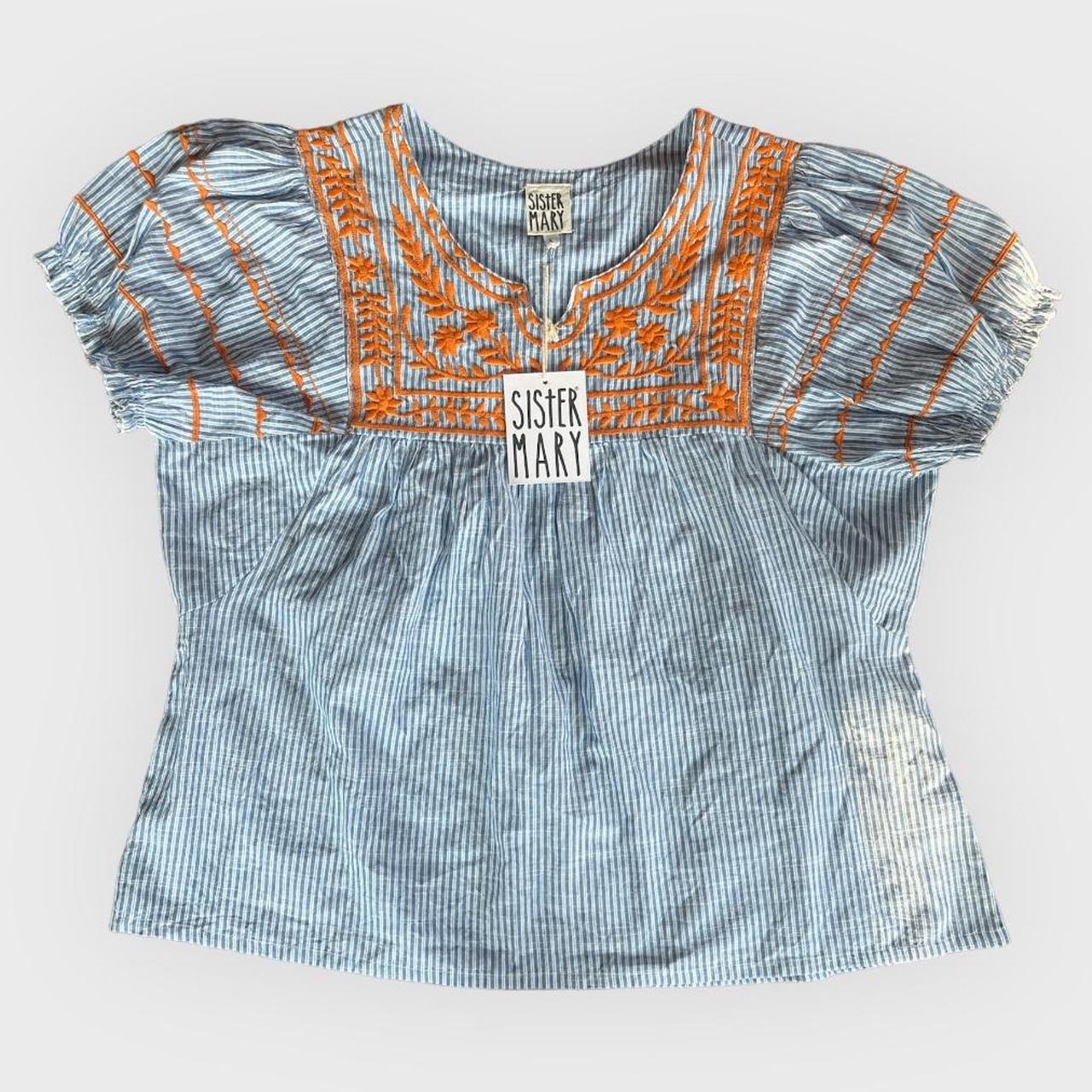 (NWT) Sister Mary Embroidered Blouse L Enjoy! 🌞 - Depop