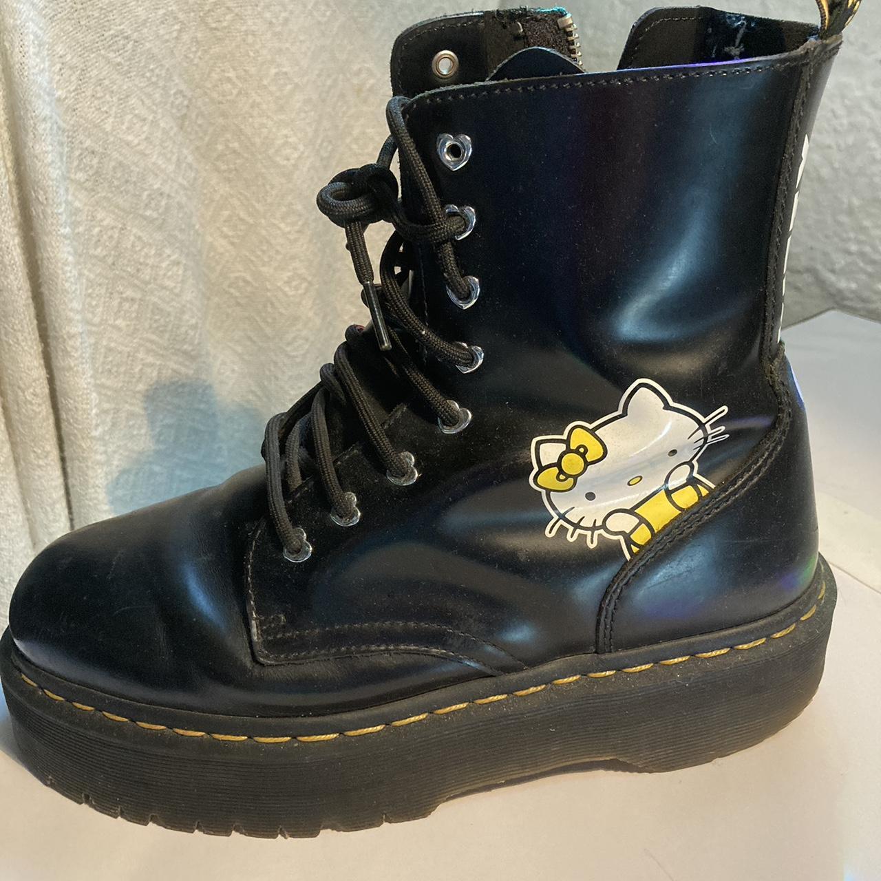 Hello kitty doc marten platforms broken in and a... - Depop