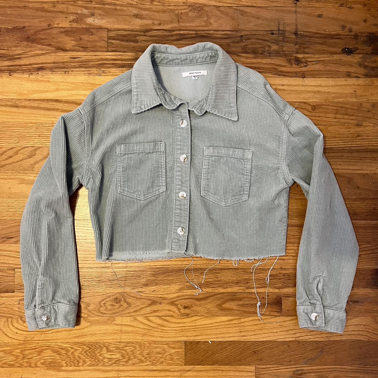cropped pacsun corduroy jacket size xs/s - Depop