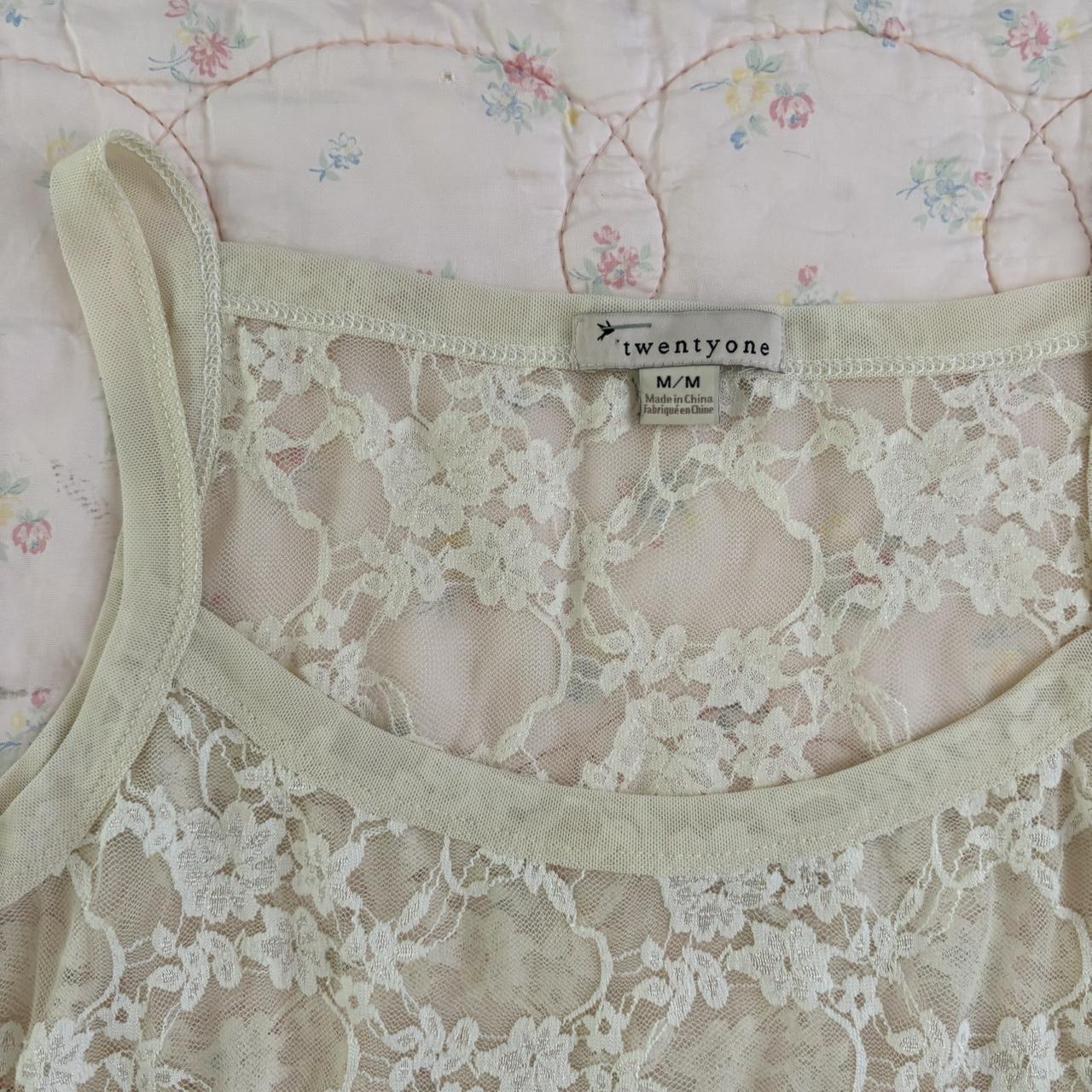 vintage forever twenty one lace cami full lace... | Depop