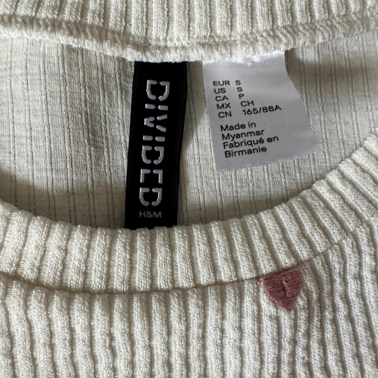 Small H&M Divided long sleeve white shirt with... - Depop