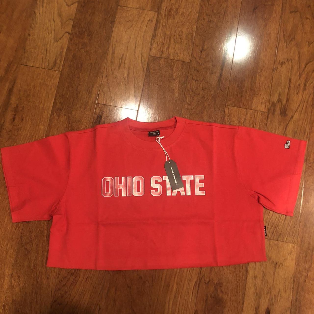 Ohio state game day crop top Red with osu logo Size... - Depop