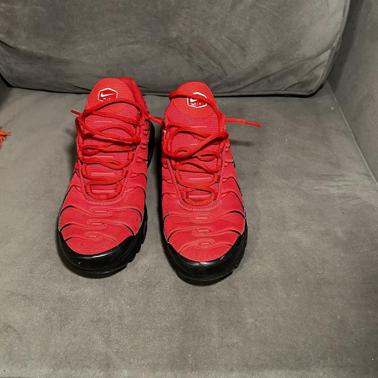 Red airmax Tn men’s size 9.5 worn condition - Depop
