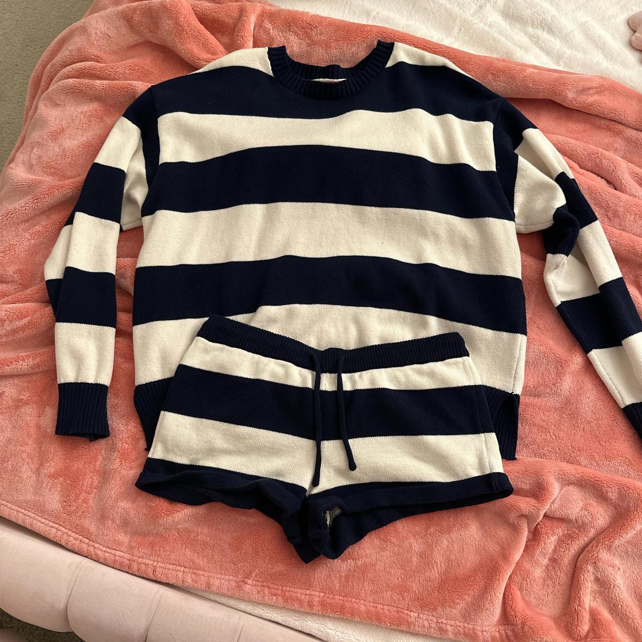 edikted striped sweater and shorts both medium... | Depop