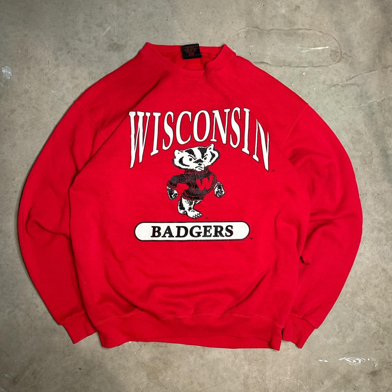 90s Vintage Wisconsin Badgers Crewneck (Extremely... - Depop