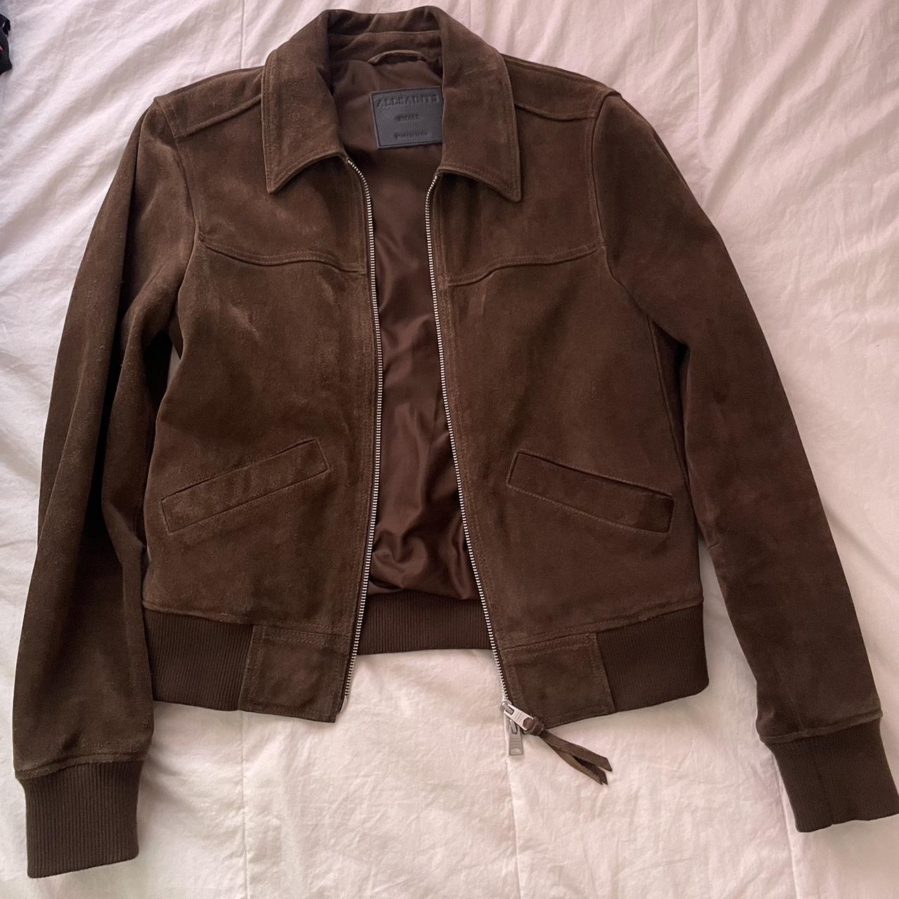 Small brown suede leather Halcrow jacket from... - Depop