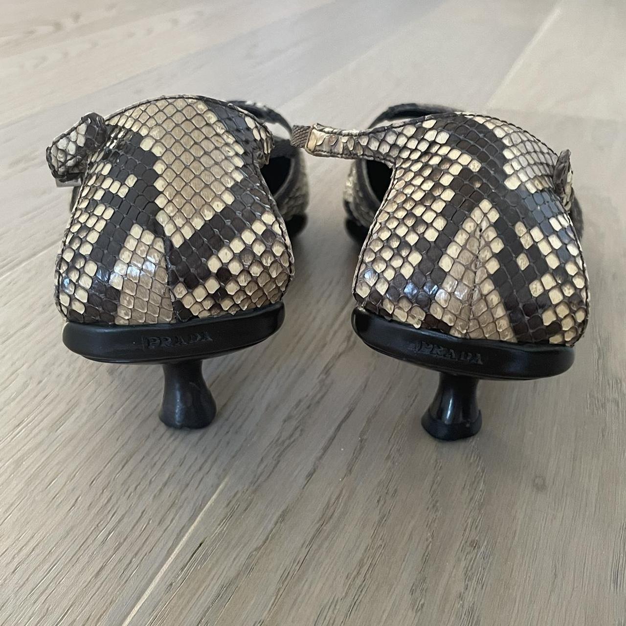 Prada vintage snake skin leather kitten heels EU40... - Depop