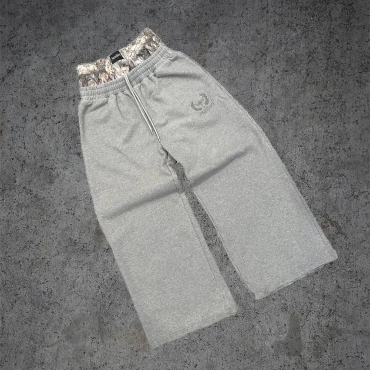 Grey Double-Waisted Baggy Sweatpants Sizes M-XXL M... | Depop