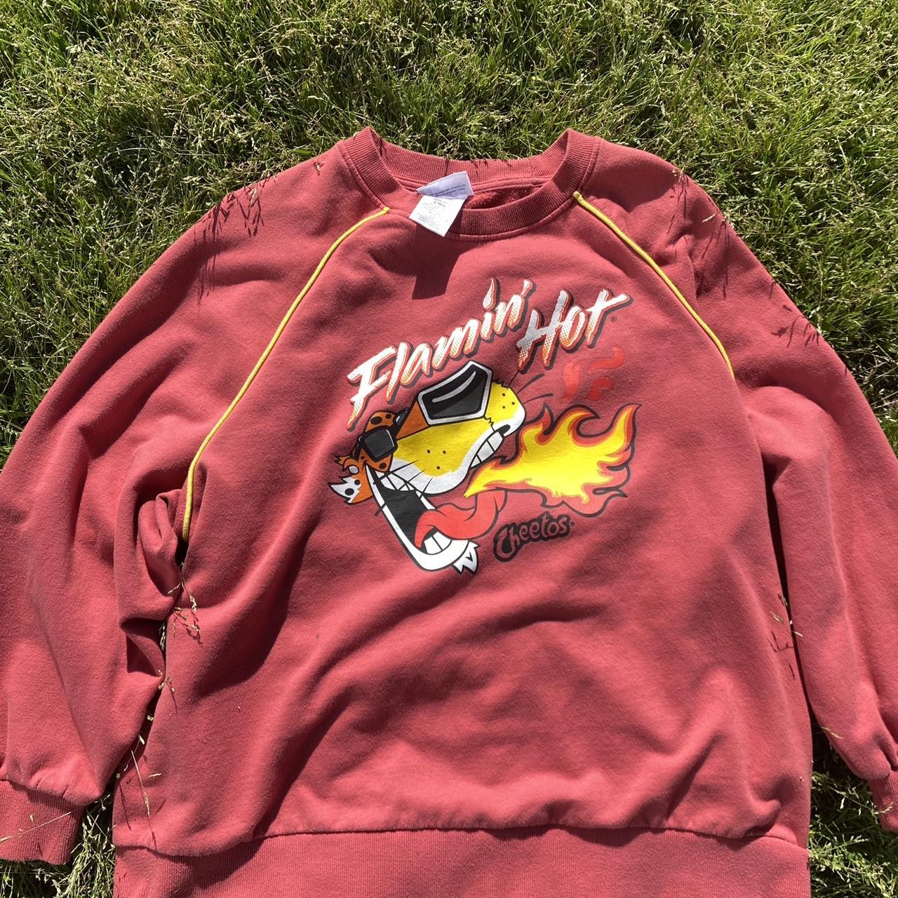 red and yellow Cheetos oversized sweatshirt | Depop