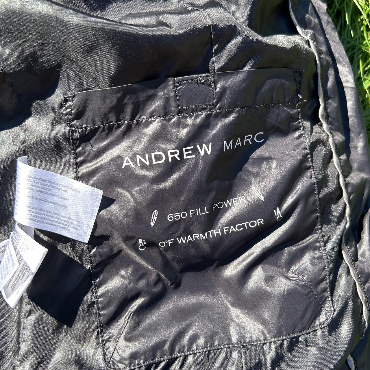 andrew marc women’s black puffer jacket - size s -... - Depop