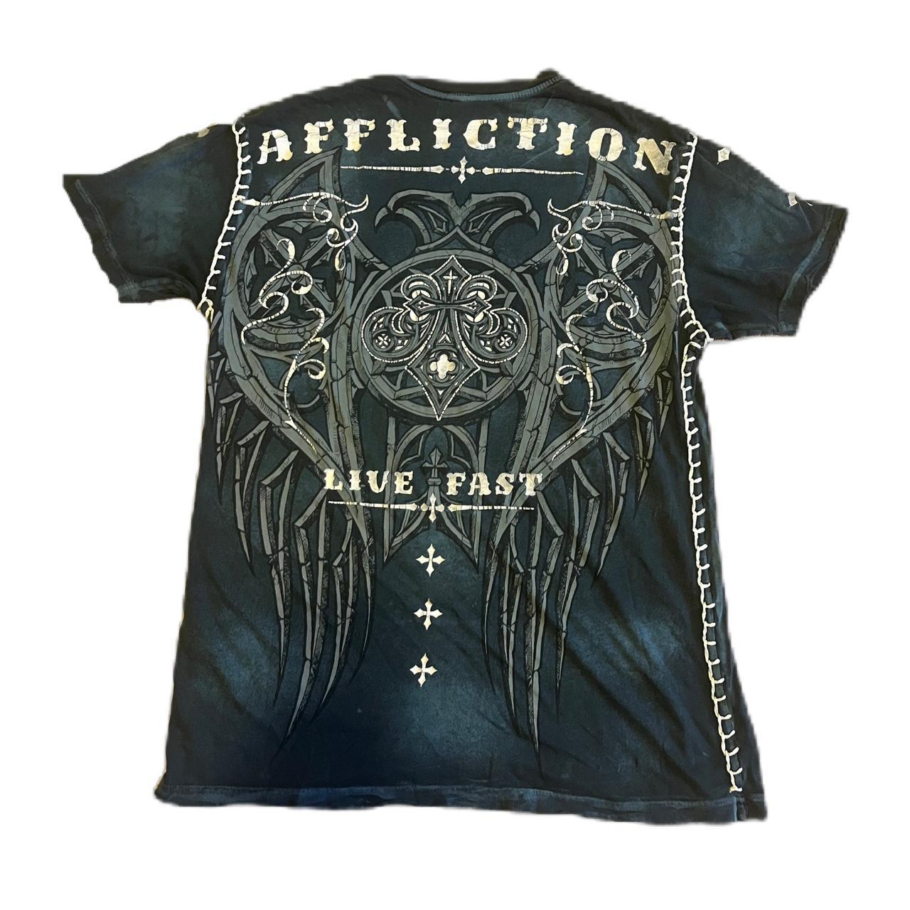 FLAWLESS AFFLICTION T FIRE PRINT SELLING FOR THE LOW... - Depop
