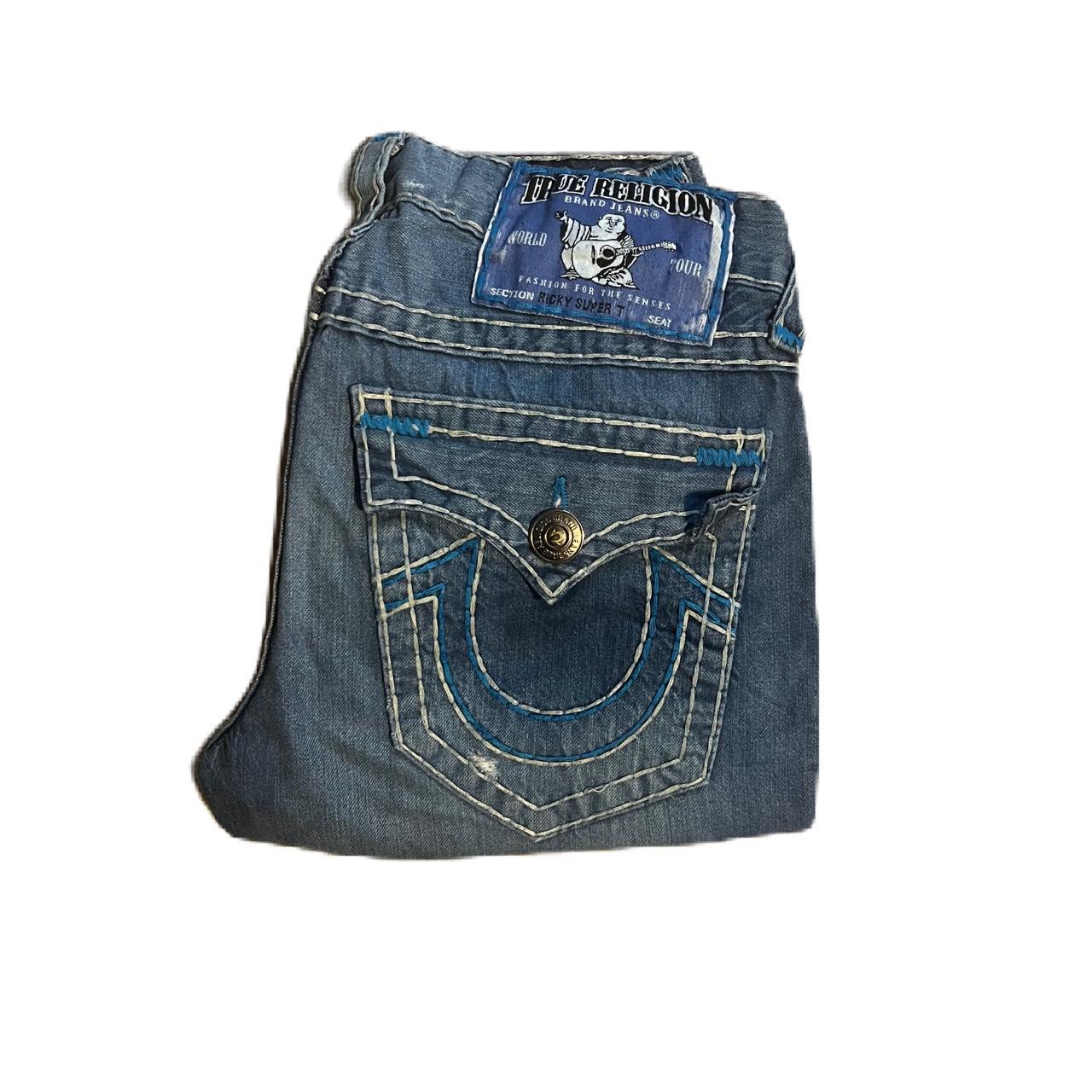 OG BLUE SUPER T CRAZY WASH ON THIS FACTORY... | Depop