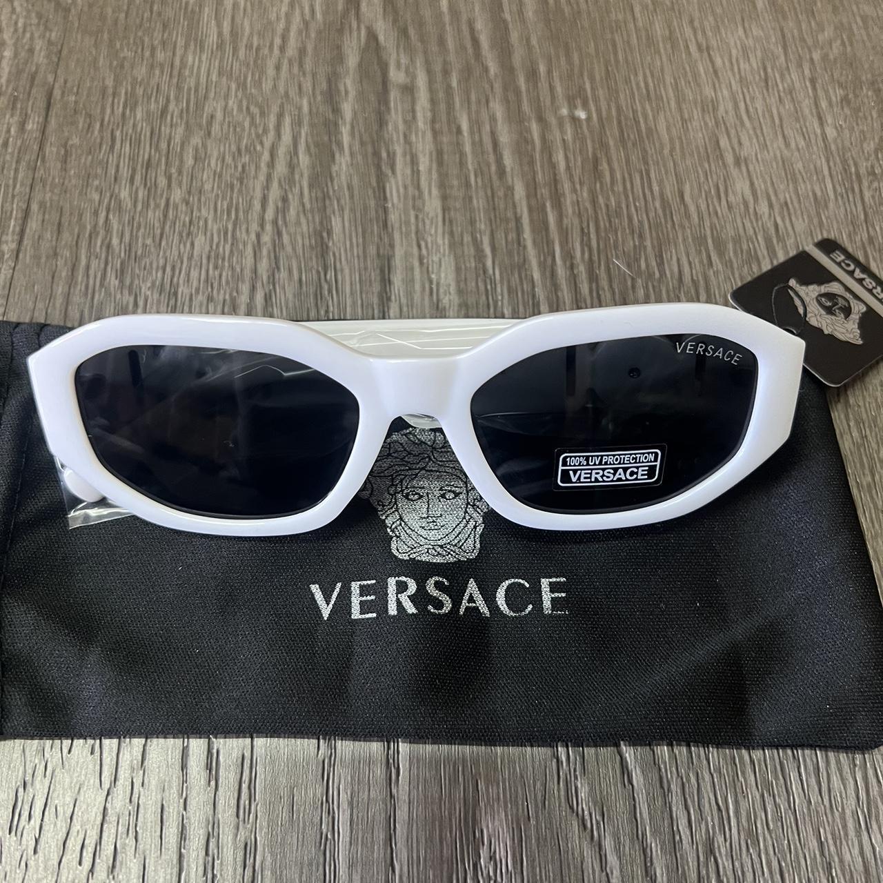 White Versace Sunglasses - Depop