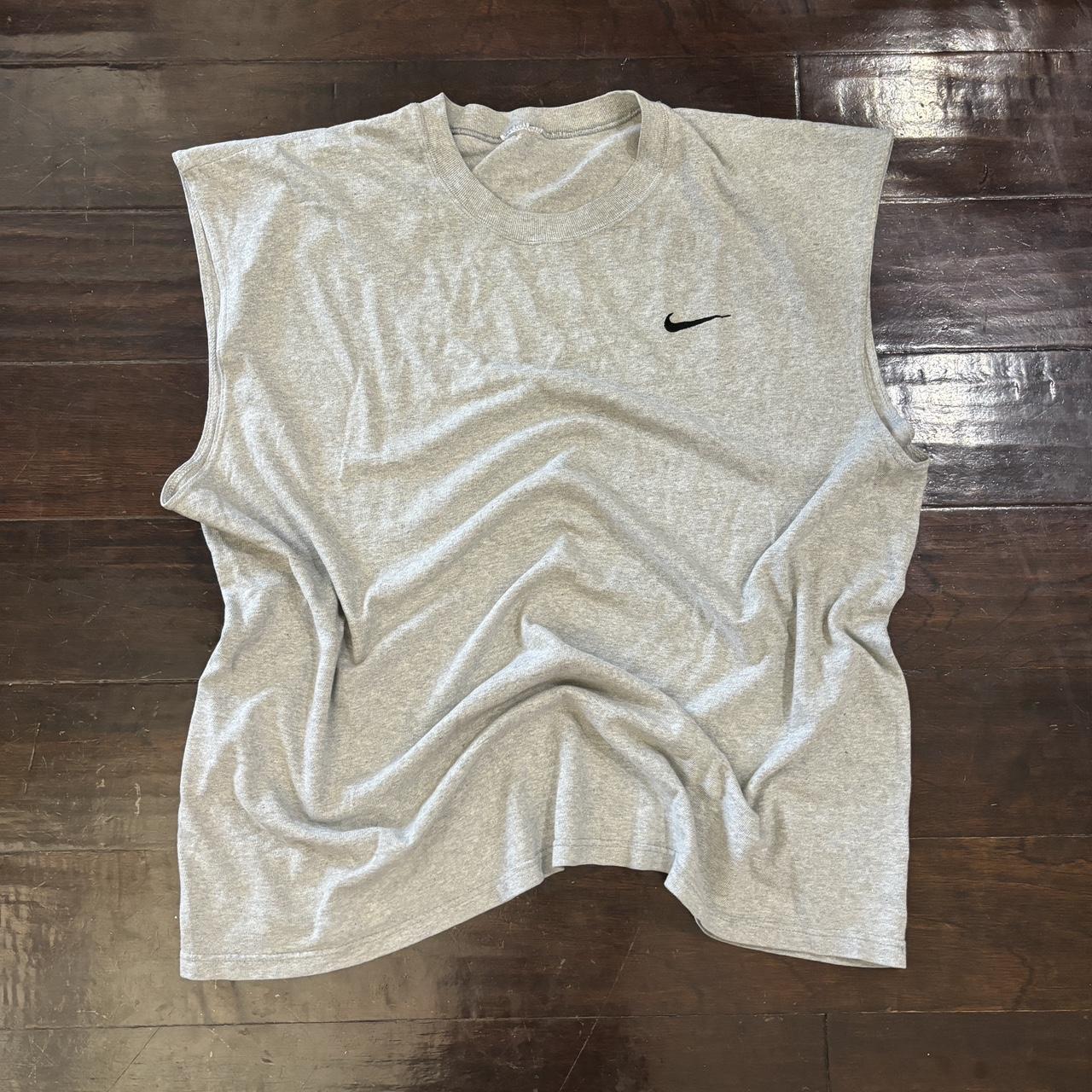 Vintage Grey Nike cutoff style shirt Nike Cutoff... - Depop